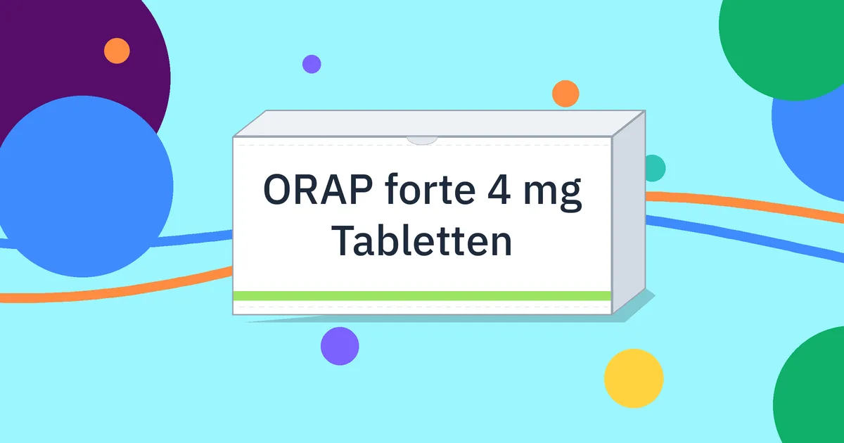 Symbolbild: Packung mit der Aufschrift ORAP forte 4 mg Tabletten (PZN 08875376) – Verfügbarkeit und Bezug in Apotheken in Frankfurt am Main
