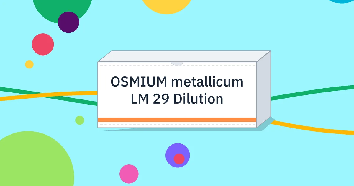 Symbolbild: Packung mit der Aufschrift OSMIUM metallicum LM 29 Dilution (PZN 12974204) – Verfügbarkeit und Bezug in Apotheken in Frankfurt am Main