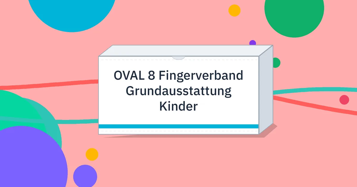 Symbolbild: Packung mit der Aufschrift OVAL 8 Fingerverband Grundausstattung Kinder (PZN 06473389) – Verfügbarkeit und Bezug in Apotheken in Frankfurt am Main