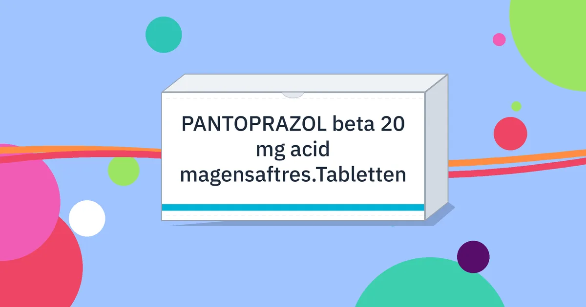 Symbolbild: Packung mit der Aufschrift PANTOPRAZOL beta 20 mg acid magensaftres.Tabletten (PZN 15577308) – Verfügbarkeit und Bezug in Apotheken in Frankfurt am Main