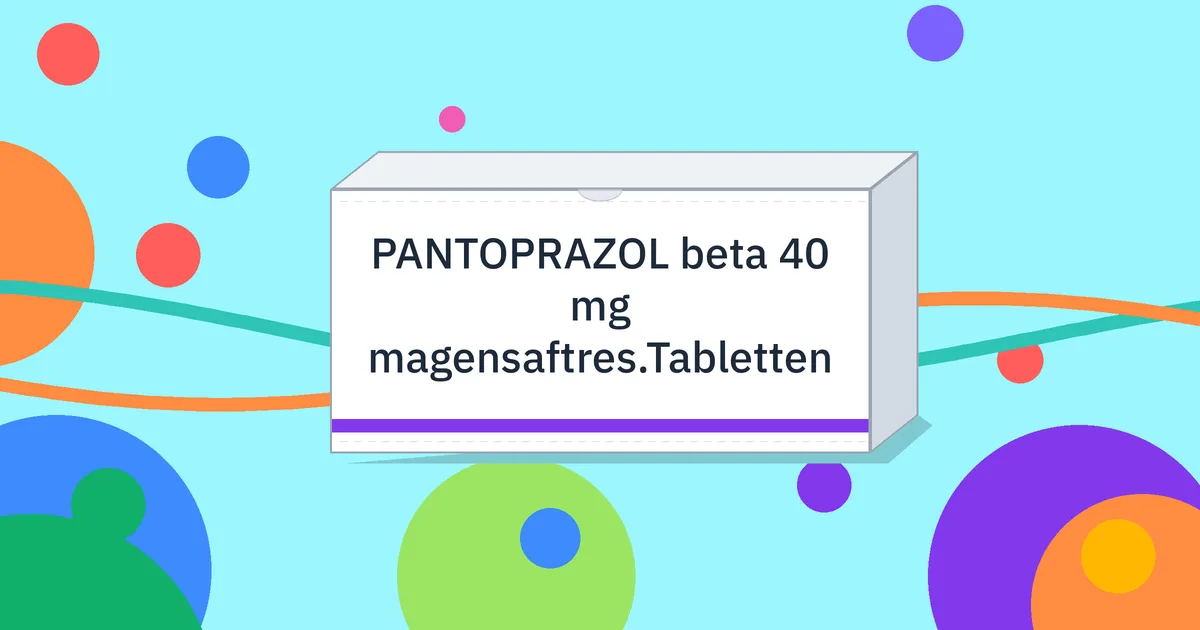 Symbolbild: Packung mit der Aufschrift PANTOPRAZOL beta 40 mg magensaftres.Tabletten (PZN 01244218) – Verfügbarkeit und Bezug in Apotheken in Frankfurt am Main