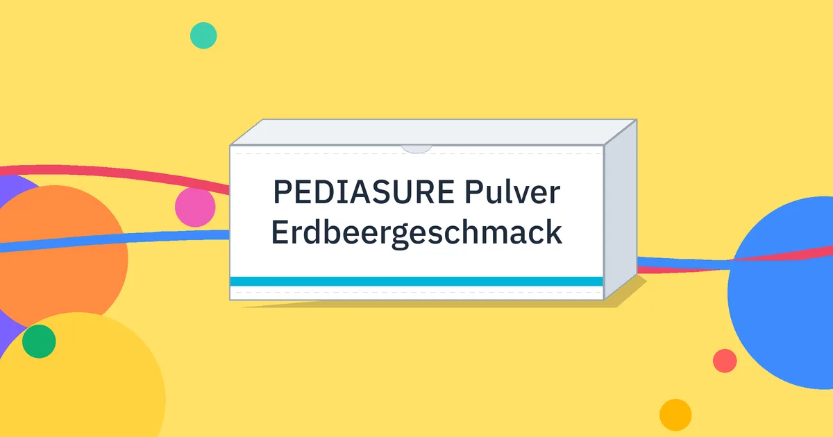 Symbolbild: Packung mit der Aufschrift PEDIASURE Pulver Erdbeergeschmack (PZN 18850696) – Verfügbarkeit und Bezug in Apotheken in Frankfurt am Main