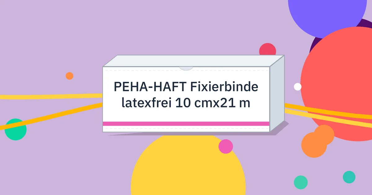 Symbolbild: Packung mit der Aufschrift PEHA-HAFT Fixierbinde latexfrei 10 cmx21 m (PZN 18335072) – Verfügbarkeit und Bezug in Apotheken in Frankfurt am Main