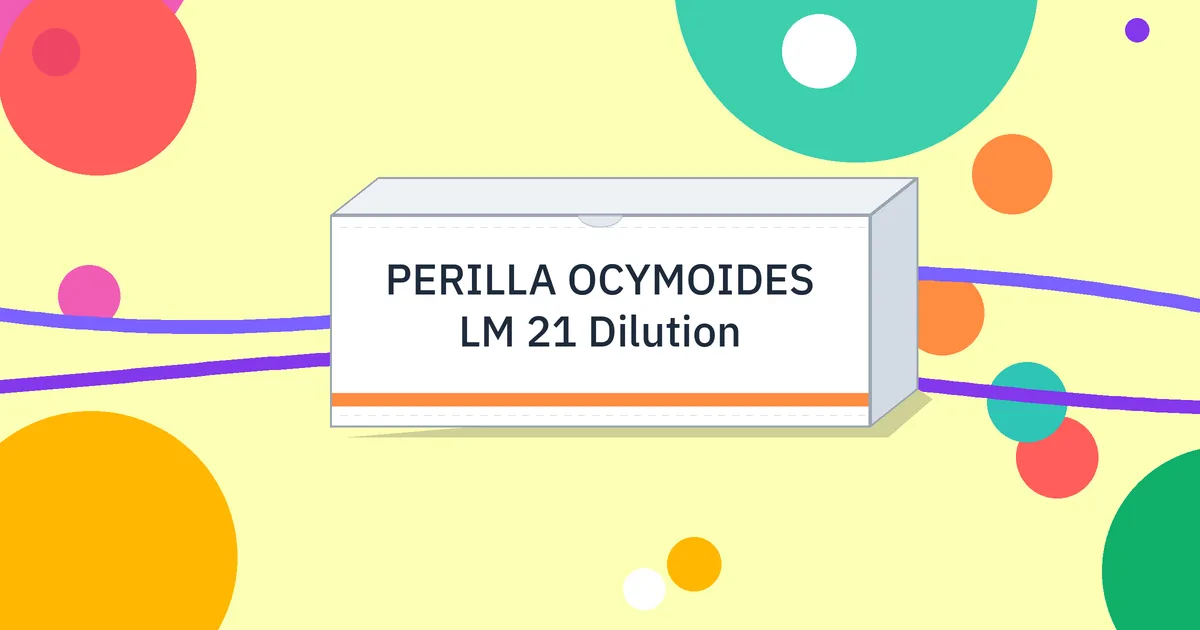 Symbolbild: Packung mit der Aufschrift PERILLA OCYMOIDES LM 21 Dilution (PZN 13635177) – Verfügbarkeit und Bezug in Apotheken in Frankfurt am Main