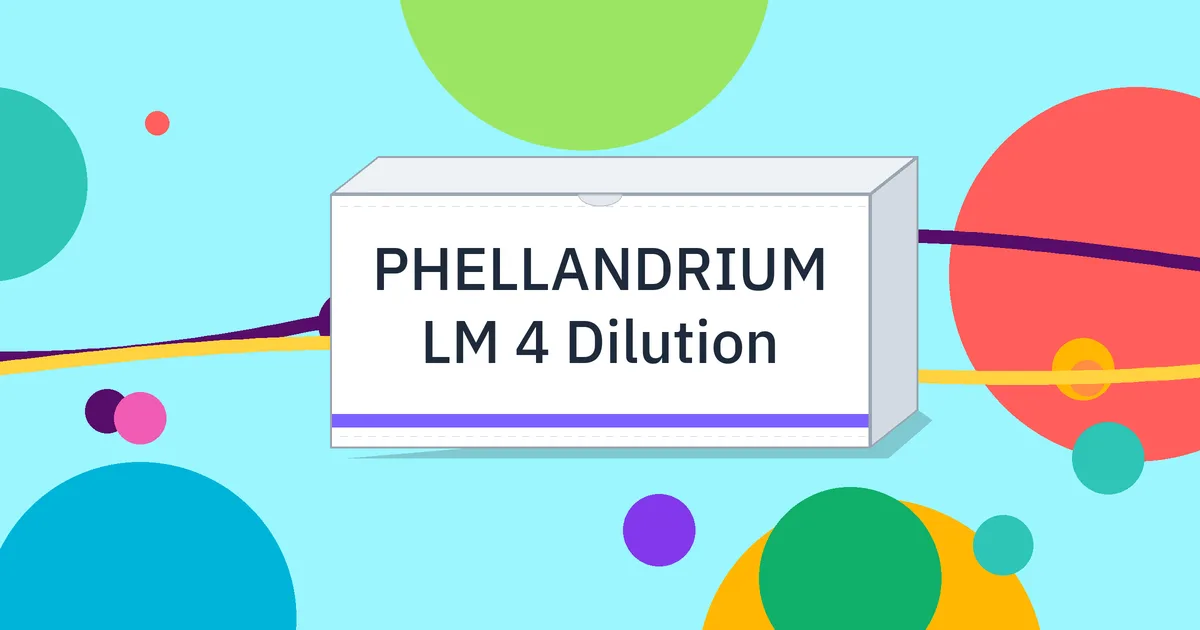 Symbolbild: Packung mit der Aufschrift PHELLANDRIUM LM 4 Dilution (PZN 13637319) – Verfügbarkeit und Bezug in Apotheken in Frankfurt am Main