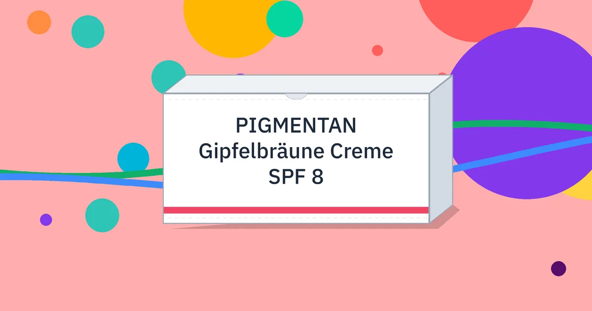 Symbolbild: Packung mit der Aufschrift PIGMENTAN Gipfelbräune Creme SPF 8 (PZN 00429743) – Verfügbarkeit und Bezug in Apotheken in Frankfurt am Main