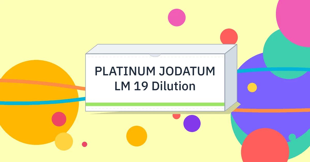 Symbolbild: Packung mit der Aufschrift PLATINUM JODATUM LM 19 Dilution (PZN 13647677) – Verfügbarkeit und Bezug in Apotheken in Frankfurt am Main