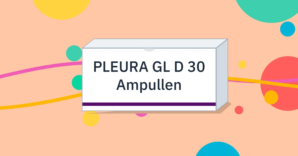 Symbolbild: Packung mit der Aufschrift PLEURA GL D 30 Ampullen (PZN 02948915) – Verfügbarkeit und Bezug in Apotheken in Frankfurt am Main