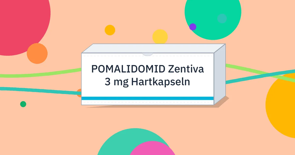 Symbolbild: Packung mit der Aufschrift POMALIDOMID Zentiva 3 mg Hartkapseln (PZN 18746898) – Verfügbarkeit und Bezug in Apotheken in Frankfurt am Main