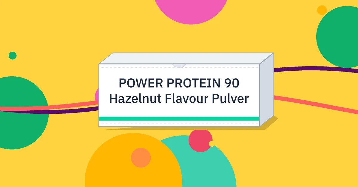 Symbolbild: Packung mit der Aufschrift POWER PROTEIN 90 Hazelnut Flavour Pulver (PZN 09212212) – Verfügbarkeit und Bezug in Apotheken in Frankfurt am Main