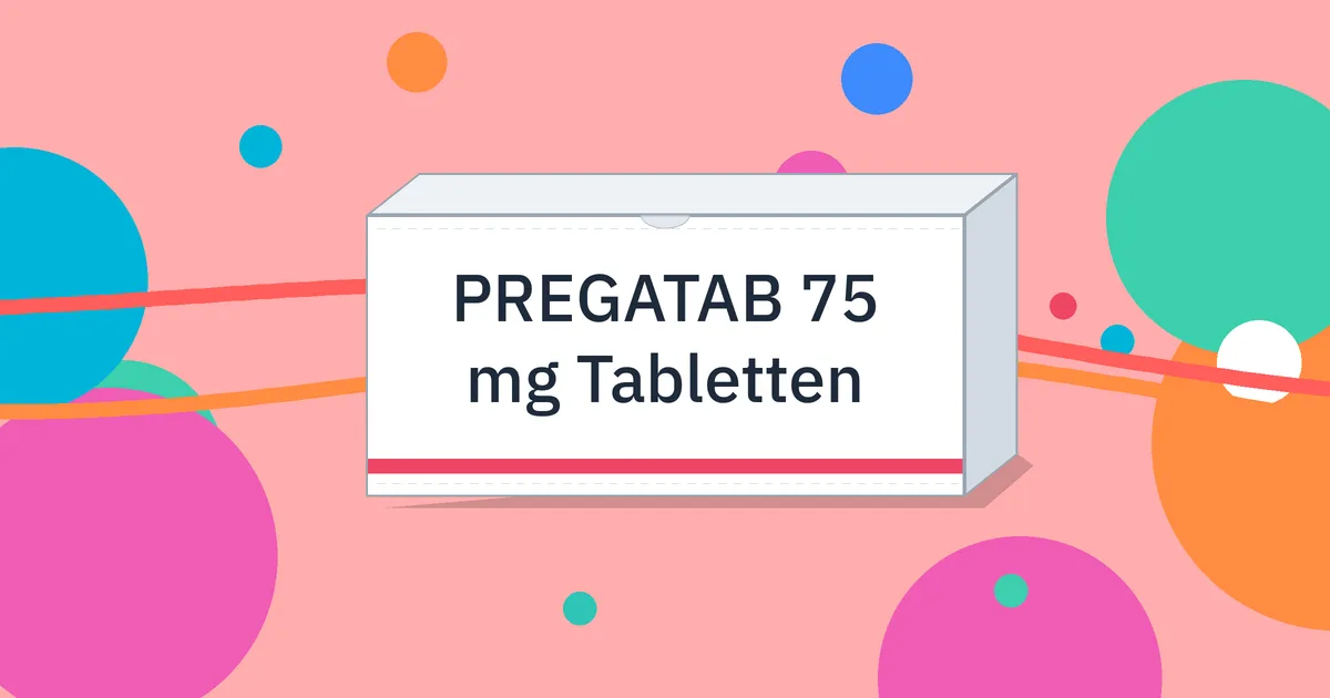 Symbolbild: Packung mit der Aufschrift PREGATAB 75 mg Tabletten (PZN 14135703) – Verfügbarkeit und Bezug in Apotheken in Frankfurt am Main