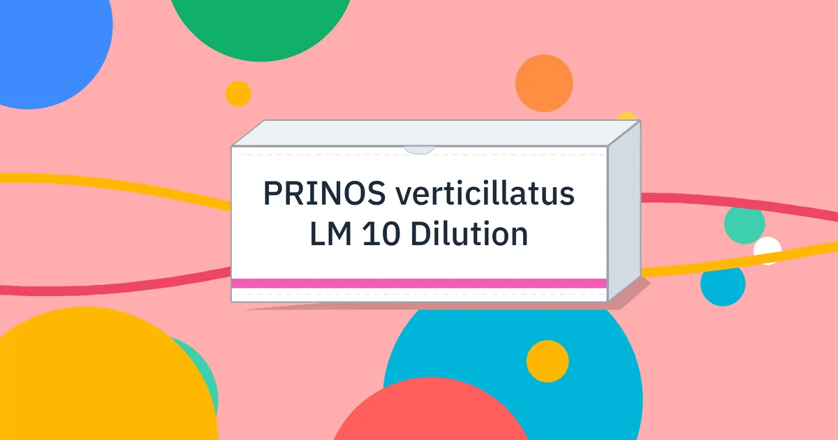 Symbolbild: Packung mit der Aufschrift PRINOS verticillatus LM 10 Dilution (PZN 13667935) – Verfügbarkeit und Bezug in Apotheken in Frankfurt am Main