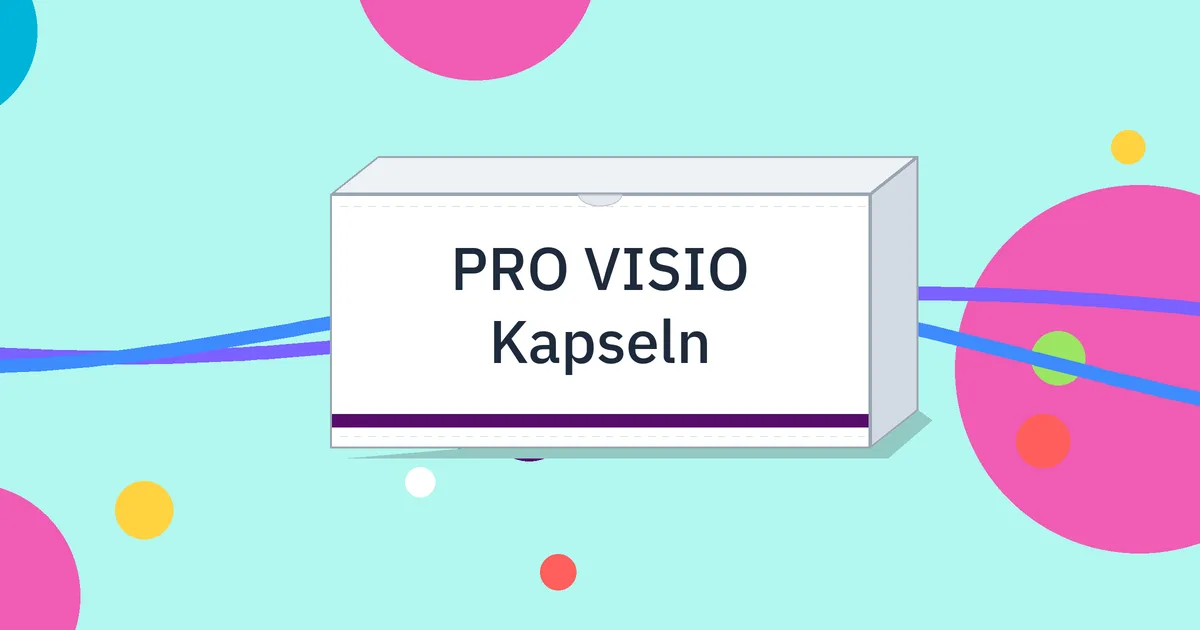 Symbolbild: Packung mit der Aufschrift PRO VISIO Kapseln (PZN 06572186) – Verfügbarkeit und Bezug in Apotheken in Frankfurt am Main