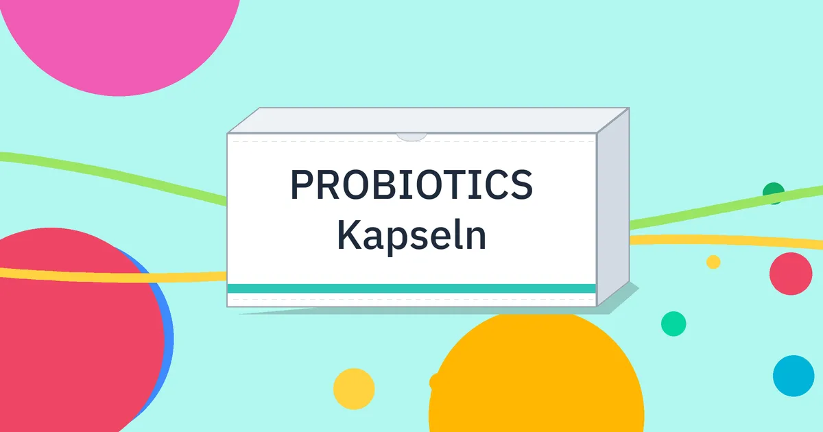 Symbolbild: Packung mit der Aufschrift PROBIOTICS Kapseln (PZN 16708480) – Verfügbarkeit und Bezug in Apotheken in Frankfurt am Main