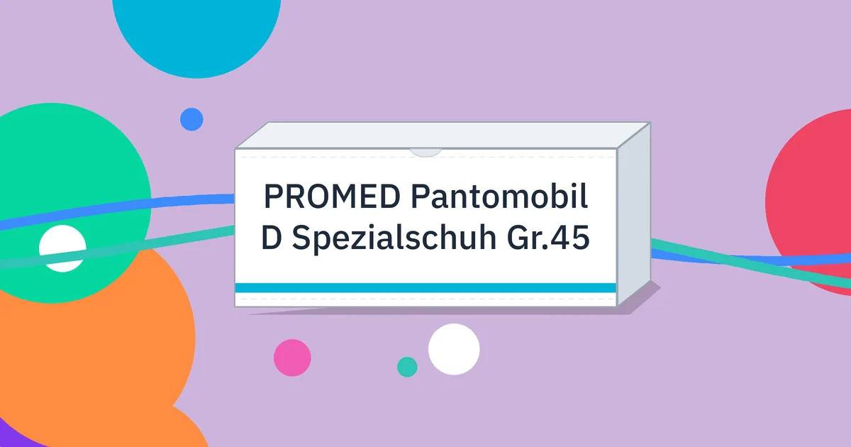 Symbolbild: Packung mit der Aufschrift PROMED Pantomobil D Spezialschuh Gr.45 (PZN 05482713) – Verfügbarkeit und Bezug in Apotheken in Frankfurt am Main