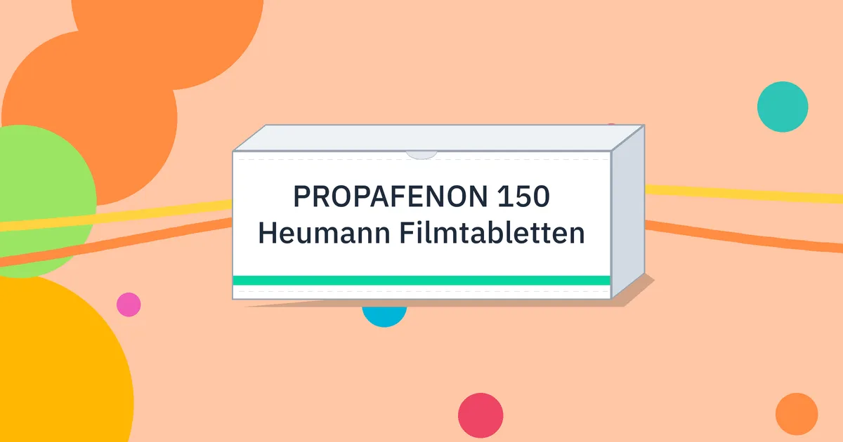 Symbolbild: Packung mit der Aufschrift PROPAFENON 150 Heumann Filmtabletten (PZN 04473103) – Verfügbarkeit und Bezug in Apotheken in Frankfurt am Main