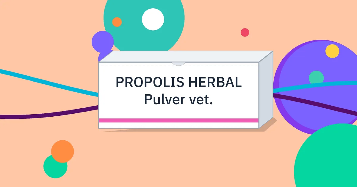 Symbolbild: Packung mit der Aufschrift PROPOLIS HERBAL Pulver vet. (PZN 13243690) – Verfügbarkeit und Bezug in Apotheken in Frankfurt am Main