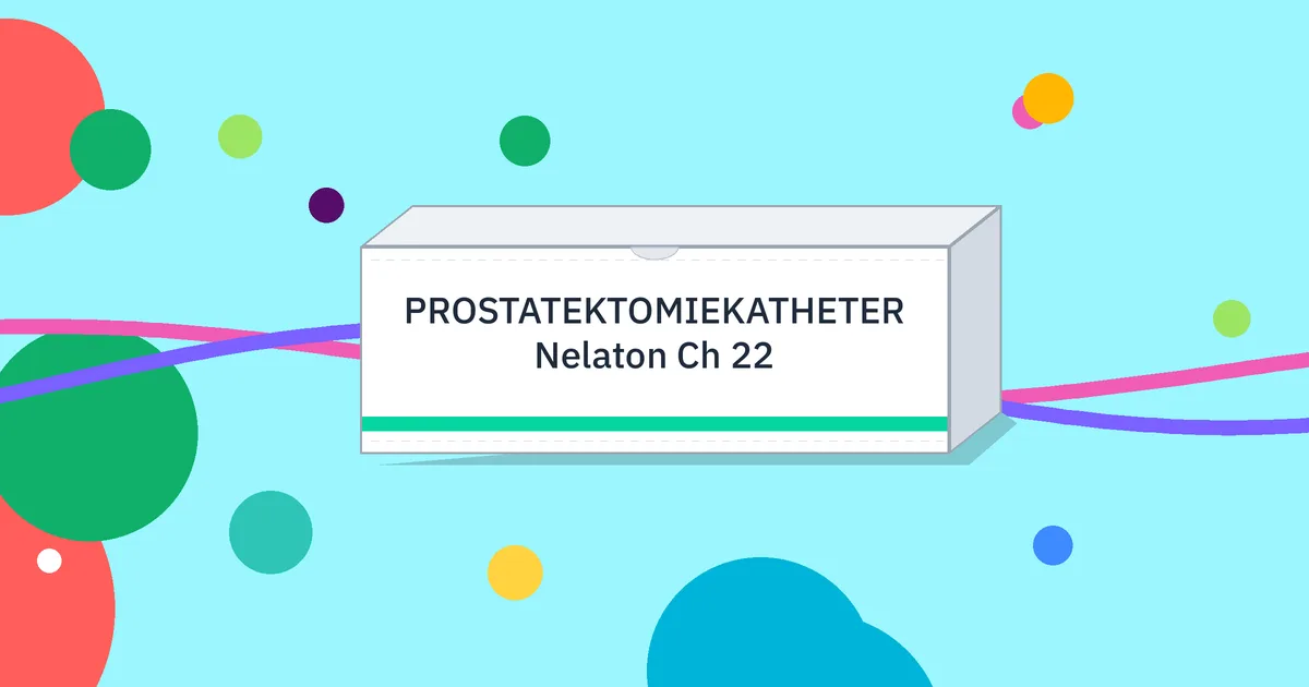 Symbolbild: Packung mit der Aufschrift PROSTATEKTOMIEKATHETER Nelaton Ch 22 (PZN 07573288) – Verfügbarkeit und Bezug in Apotheken in Frankfurt am Main