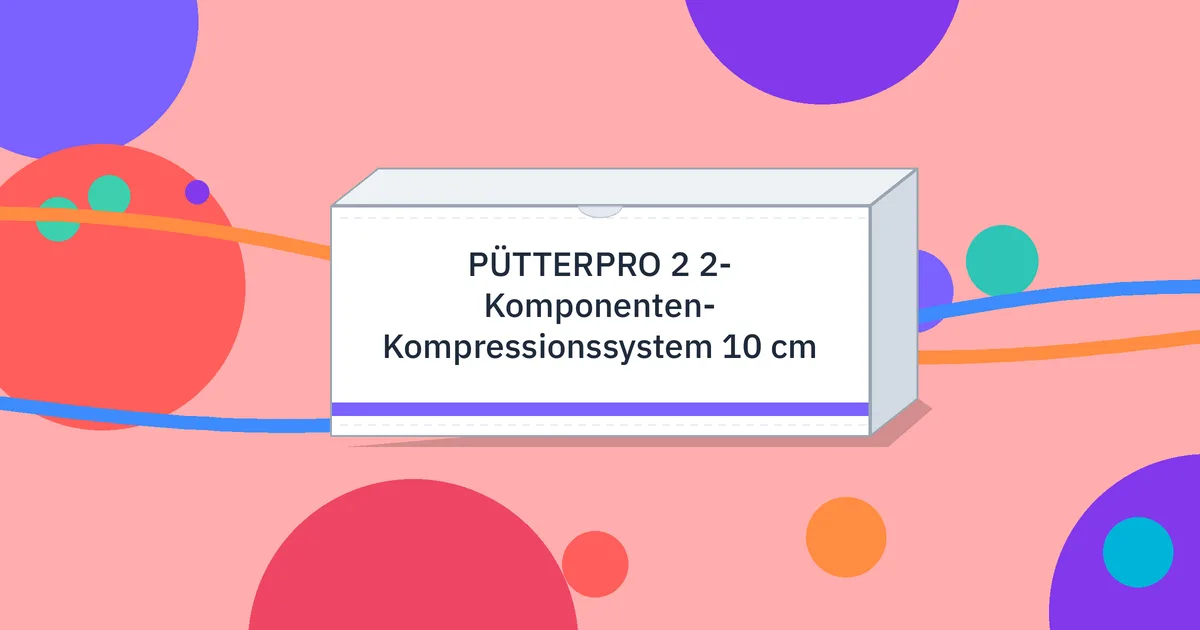 Symbolbild: Packung mit der Aufschrift PÜTTERPRO 2 2-Komponenten-Kompressionssystem 10 cm (PZN 14443540) – Verfügbarkeit und Bezug in Apotheken in Frankfurt am Main