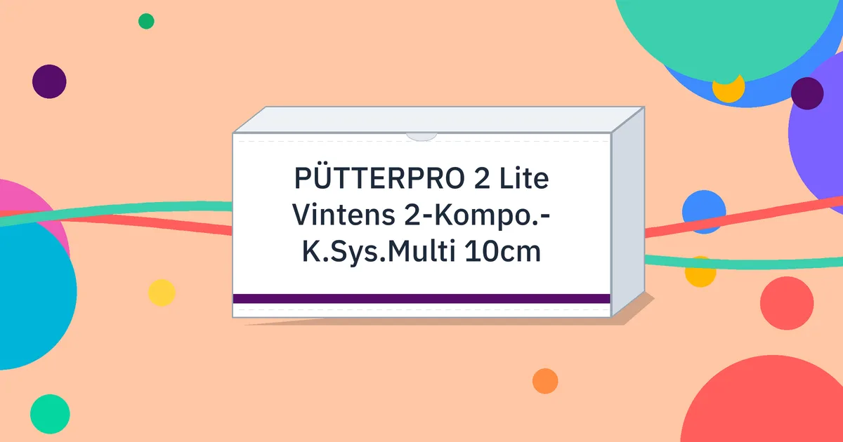 Symbolbild: Packung mit der Aufschrift PÜTTERPRO 2 Lite Vintens 2-Kompo.-K.Sys.Multi 10cm (PZN 20544340) – Verfügbarkeit und Bezug in Apotheken in Frankfurt am Main