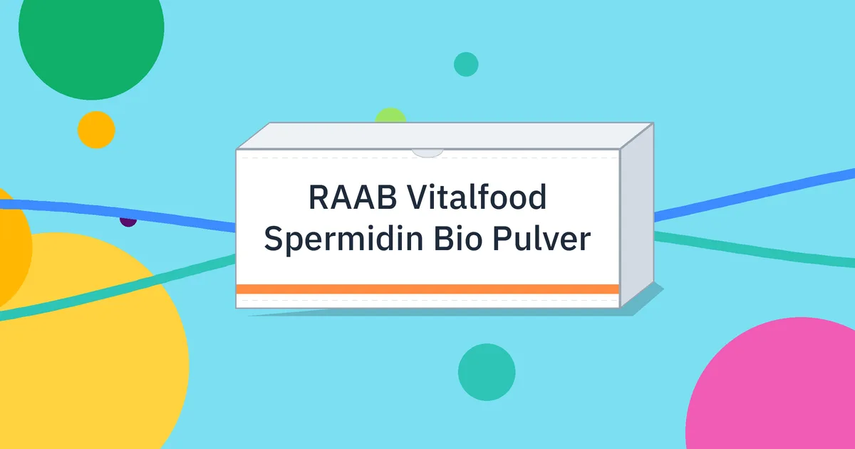 Symbolbild: Packung mit der Aufschrift RAAB Vitalfood Spermidin Bio Pulver (PZN 19305601) – Verfügbarkeit und Bezug in Apotheken in Frankfurt am Main