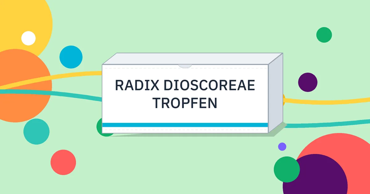 Symbolbild: Packung mit der Aufschrift RADIX DIOSCOREAE TROPFEN (PZN 14127046) – Verfügbarkeit und Bezug in Apotheken in Frankfurt am Main