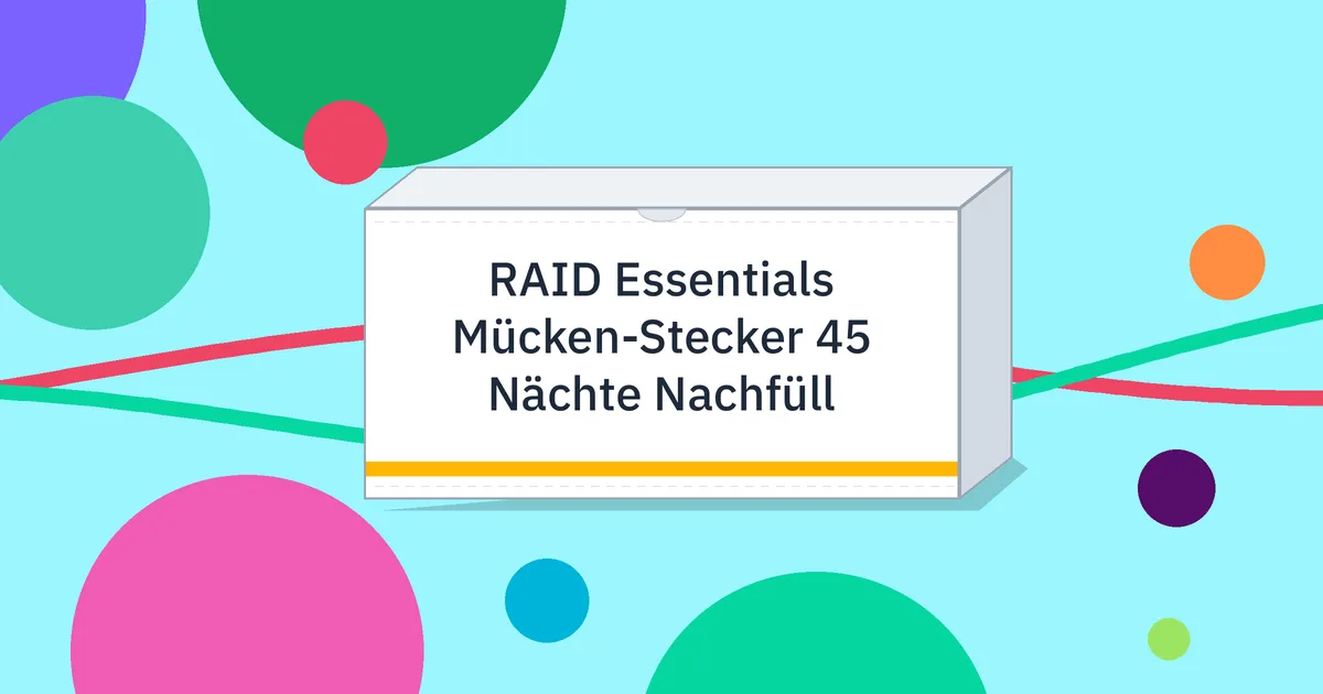 Symbolbild: Packung mit der Aufschrift RAID Essentials Mücken-Stecker 45 Nächte Nachfüll (PZN 16849393) – Verfügbarkeit und Bezug in Apotheken in Frankfurt am Main