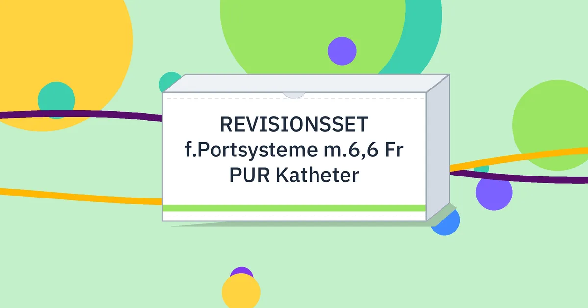 Symbolbild: Packung mit der Aufschrift REVISIONSSET f.Portsysteme m.6,6 Fr PUR Katheter (PZN 12396440) – Verfügbarkeit und Bezug in Apotheken in Frankfurt am Main