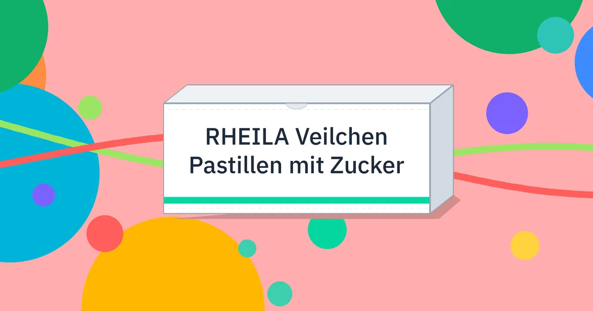 Symbolbild: Packung mit der Aufschrift RHEILA Veilchen Pastillen mit Zucker (PZN 02460763) – Verfügbarkeit und Bezug in Apotheken in Frankfurt am Main