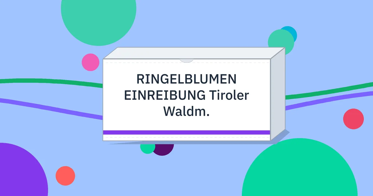 Symbolbild: Packung mit der Aufschrift RINGELBLUMEN EINREIBUNG Tiroler Waldm. (PZN 02553275) – Verfügbarkeit und Bezug in Apotheken in Frankfurt am Main