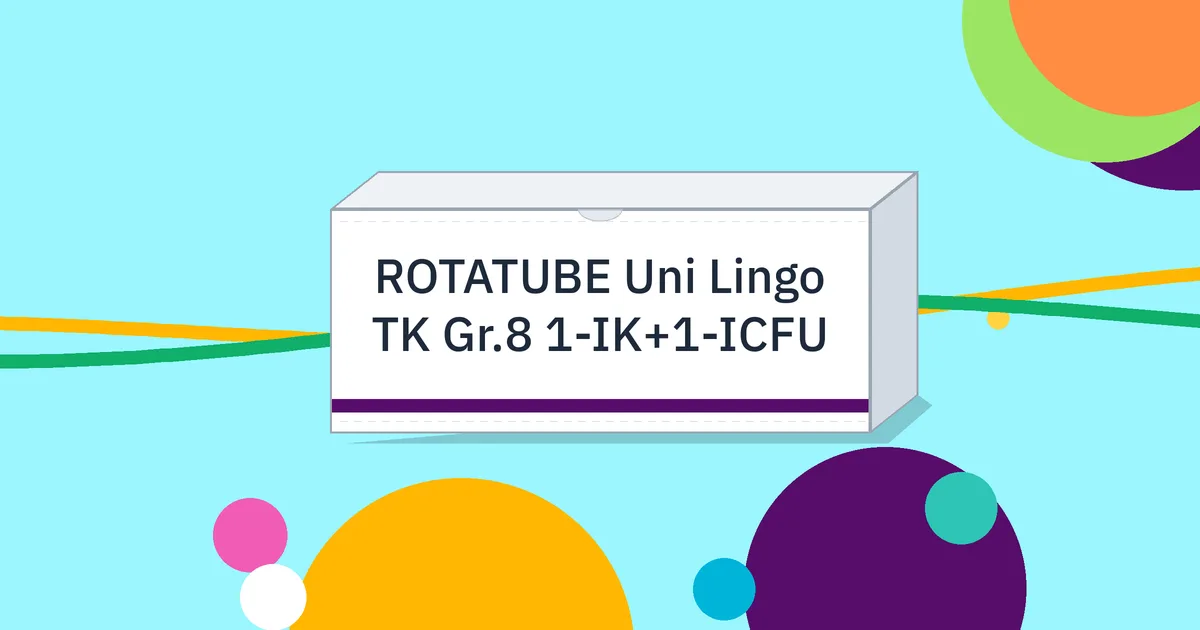 Symbolbild: Packung mit der Aufschrift ROTATUBE Uni Lingo TK Gr.8 1-IK+1-ICFU (PZN 20925674) – Verfügbarkeit und Bezug in Apotheken in Frankfurt am Main