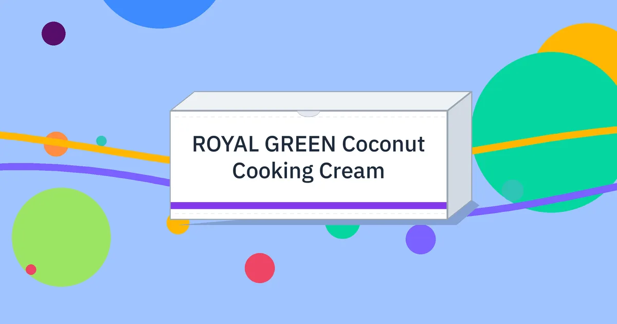 Symbolbild: Packung mit der Aufschrift ROYAL GREEN Coconut Cooking Cream (PZN 16504518) – Verfügbarkeit und Bezug in Apotheken in Frankfurt am Main