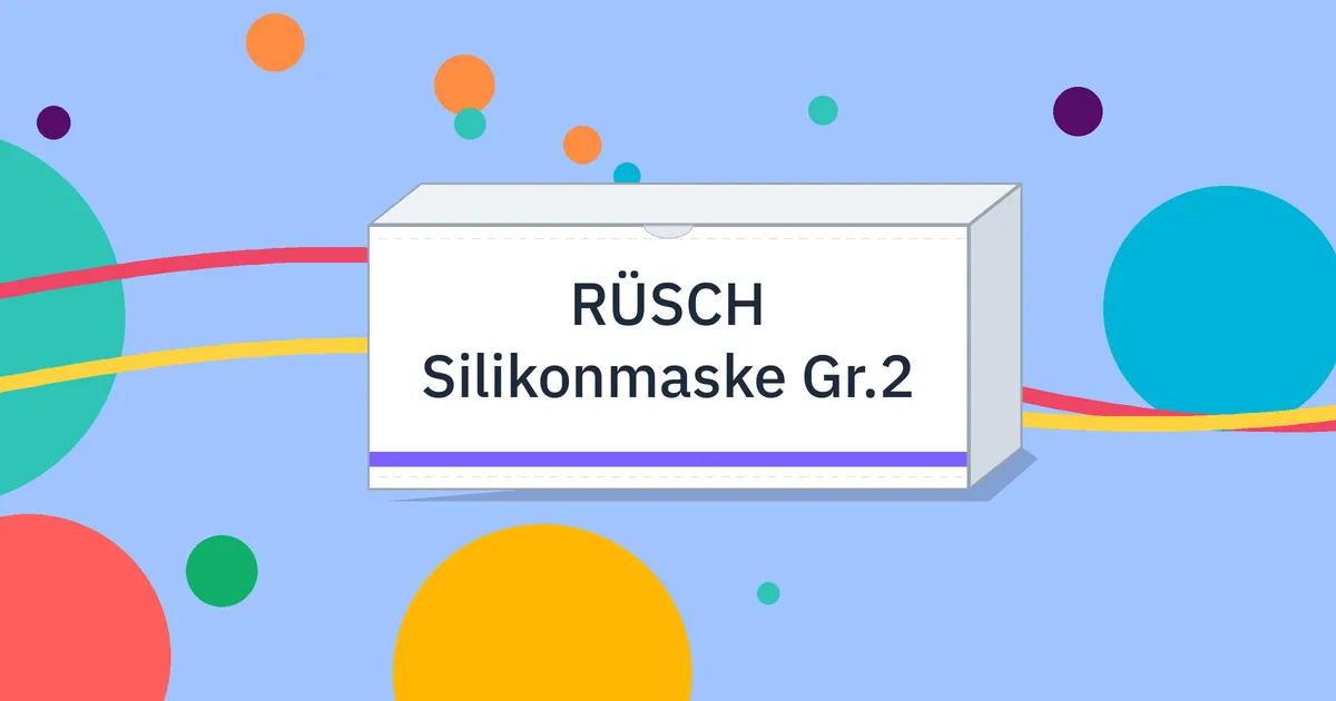 Symbolbild: Packung mit der Aufschrift RÜSCH Silikonmaske Gr.2 (PZN 12463969) – Verfügbarkeit und Bezug in Apotheken in Frankfurt am Main