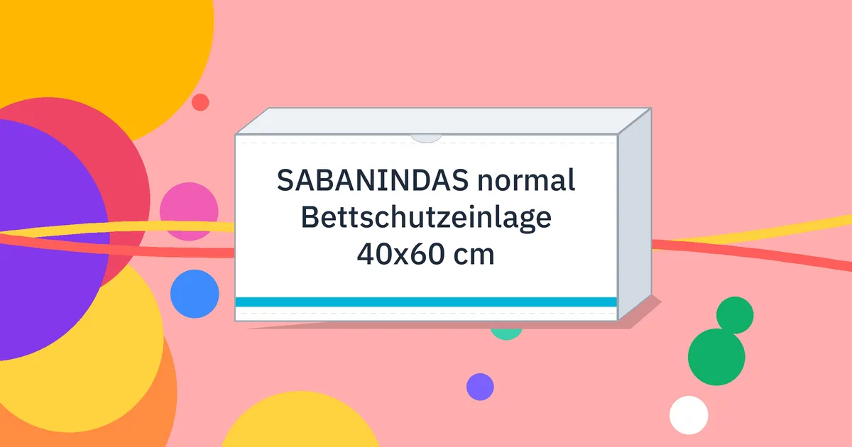 Symbolbild: Packung mit der Aufschrift SABANINDAS normal Bettschutzeinlage 40x60 cm (PZN 11132704) – Verfügbarkeit und Bezug in Apotheken in Frankfurt am Main