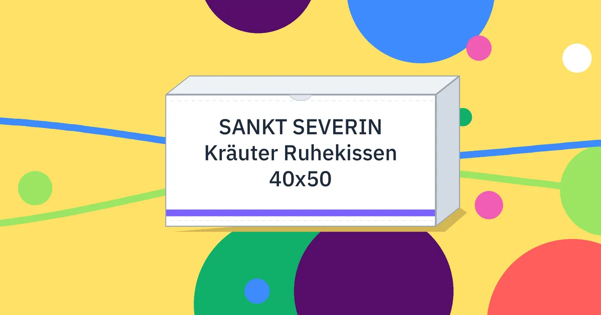 Symbolbild: Packung mit der Aufschrift SANKT SEVERIN Kräuter Ruhekissen 40x50 (PZN 08725079) – Verfügbarkeit und Bezug in Apotheken in Frankfurt am Main