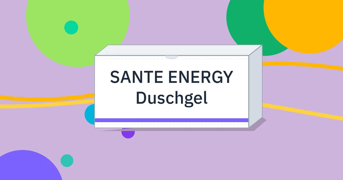 Symbolbild: Packung mit der Aufschrift SANTE ENERGY Duschgel (PZN 19419747) – Verfügbarkeit und Bezug in Apotheken in Frankfurt am Main