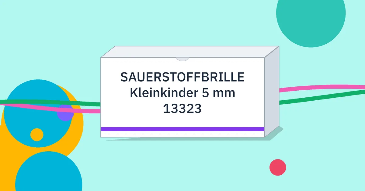 Symbolbild: Packung mit der Aufschrift SAUERSTOFFBRILLE Kleinkinder 5 mm 13323 (PZN 00540541) – Verfügbarkeit und Bezug in Apotheken in Frankfurt am Main