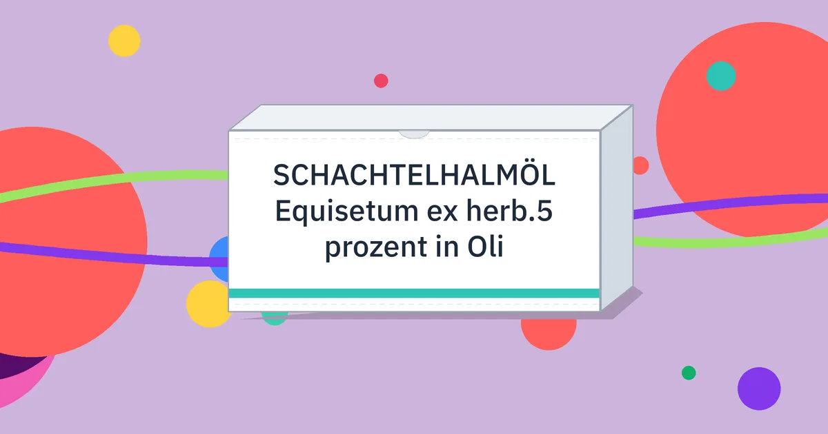 Symbolbild: Packung mit der Aufschrift SCHACHTELHALMÖL Equisetum ex herb.5 prozent in Oli (PZN 02464525) – Verfügbarkeit und Bezug in Apotheken in Frankfurt am Main