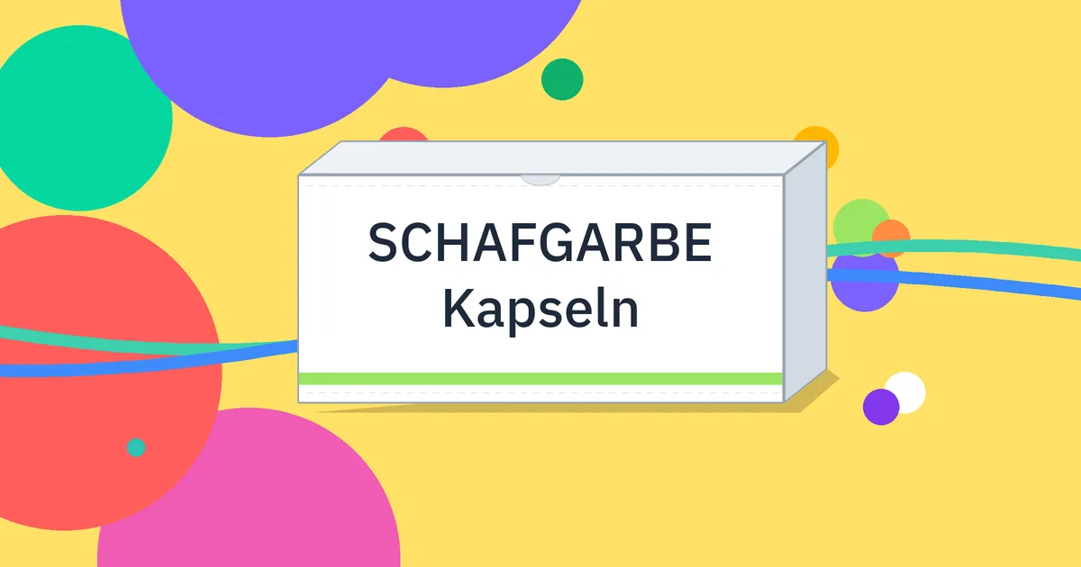 Symbolbild: Packung mit der Aufschrift SCHAFGARBE Kapseln (PZN 20851786) – Verfügbarkeit und Bezug in Apotheken in Frankfurt am Main