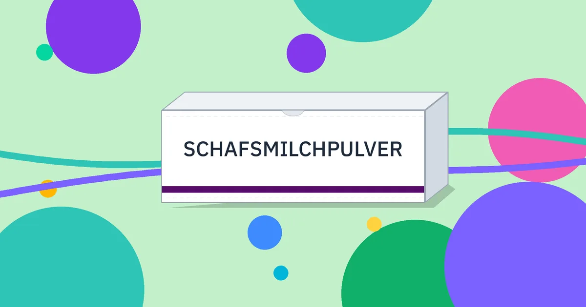 Symbolbild: Packung mit der Aufschrift SCHAFSMILCHPULVER (PZN 05452853) – Verfügbarkeit und Bezug in Apotheken in Frankfurt am Main
