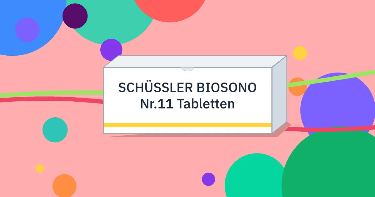 Symbolbild: Packung mit der Aufschrift SCHÜSSLER BIOSONO Nr.11 Tabletten (PZN 06174511) – Verfügbarkeit und Bezug in Apotheken in Frankfurt am Main