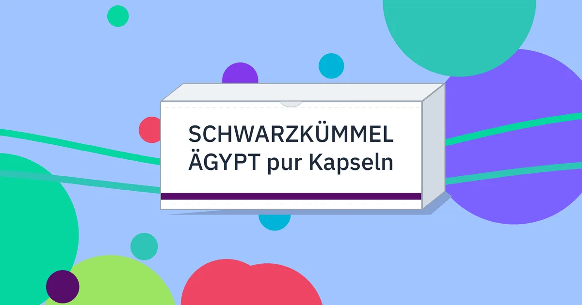Symbolbild: Packung mit der Aufschrift SCHWARZKÜMMEL ÄGYPT pur Kapseln (PZN 01050017) – Verfügbarkeit und Bezug in Apotheken in Frankfurt am Main