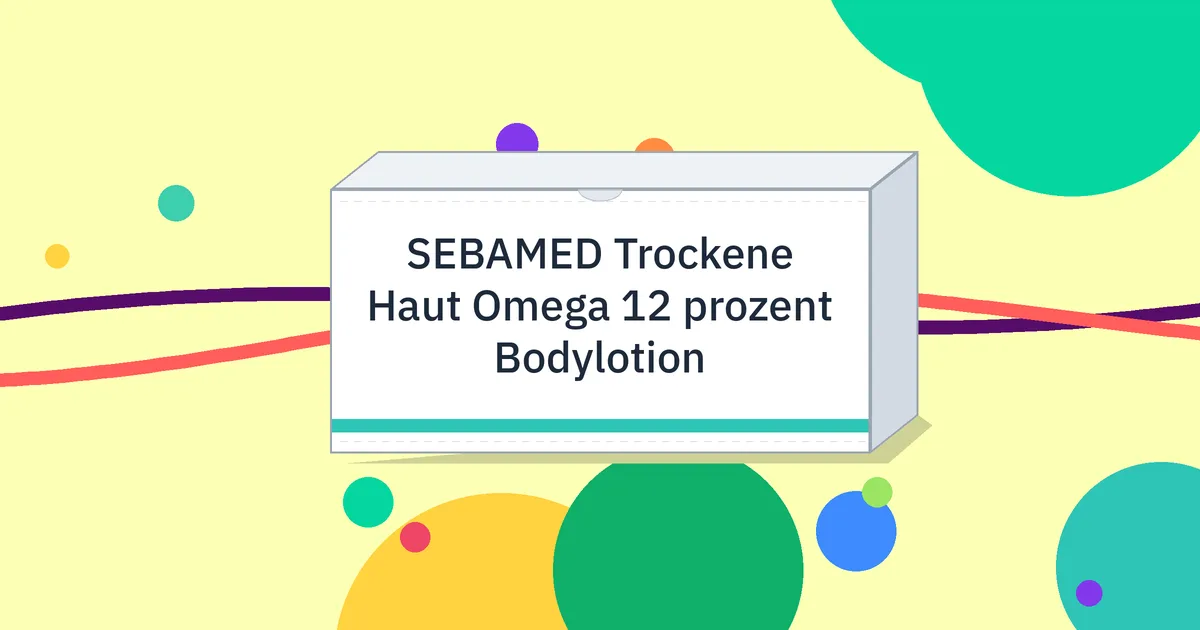 Symbolbild: Packung mit der Aufschrift SEBAMED Trockene Haut Omega 12 prozent Bodylotion (PZN 07629445) – Verfügbarkeit und Bezug in Apotheken in Frankfurt am Main