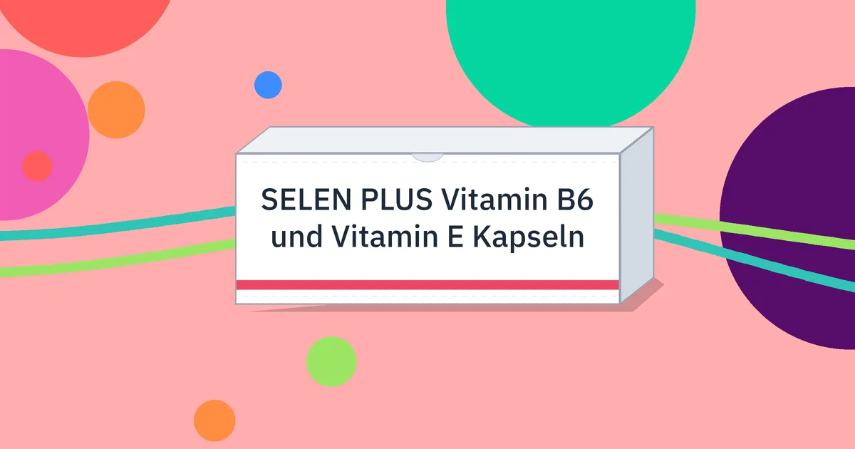 Symbolbild: Packung mit der Aufschrift SELEN PLUS Vitamin B6 und Vitamin E Kapseln (PZN 19130395) – Verfügbarkeit und Bezug in Apotheken in Frankfurt am Main