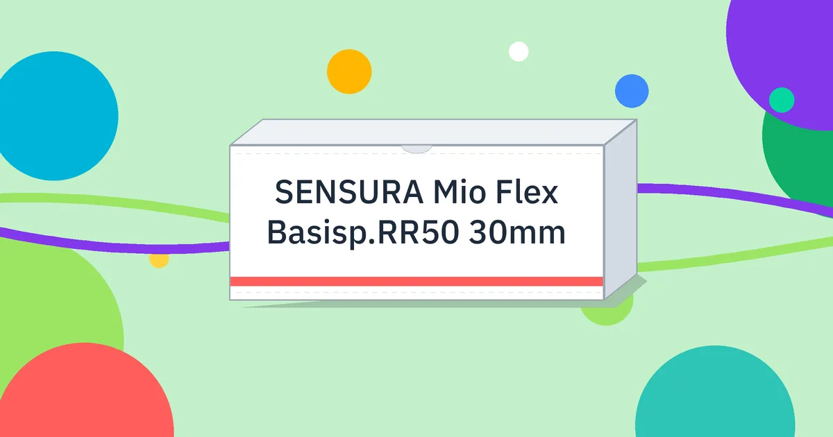 Symbolbild: Packung mit der Aufschrift SENSURA Mio Flex Basisp.RR50 30mm (PZN 10202696) – Verfügbarkeit und Bezug in Apotheken in Frankfurt am Main