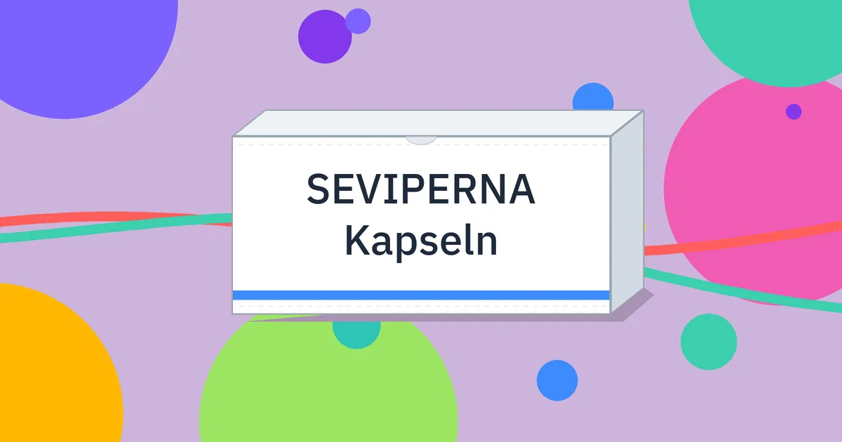 Symbolbild: Packung mit der Aufschrift SEVIPERNA Kapseln (PZN 04126264) – Verfügbarkeit und Bezug in Apotheken in Frankfurt am Main
