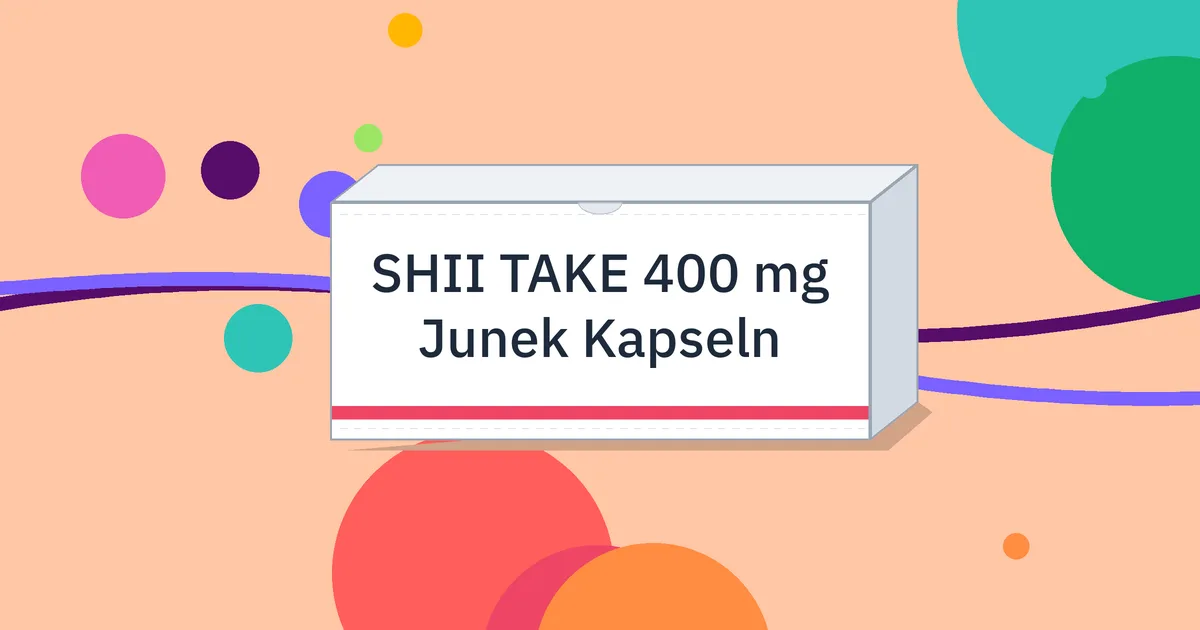 Symbolbild: Packung mit der Aufschrift SHII TAKE 400 mg Junek Kapseln (PZN 01107303) – Verfügbarkeit und Bezug in Apotheken in Frankfurt am Main