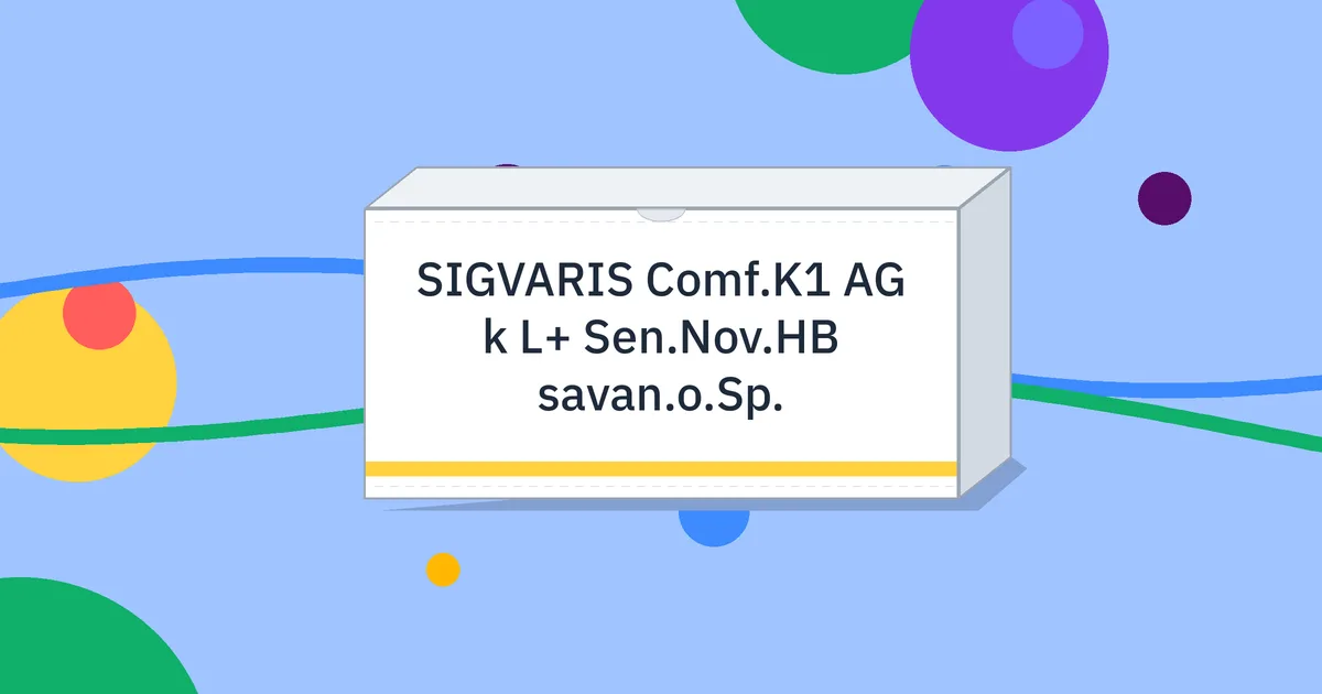 Symbolbild: Packung mit der Aufschrift SIGVARIS Comf.K1 AG k L+ Sen.Nov.HB savan.o.Sp. (PZN 17103342) – Verfügbarkeit und Bezug in Apotheken in Frankfurt am Main