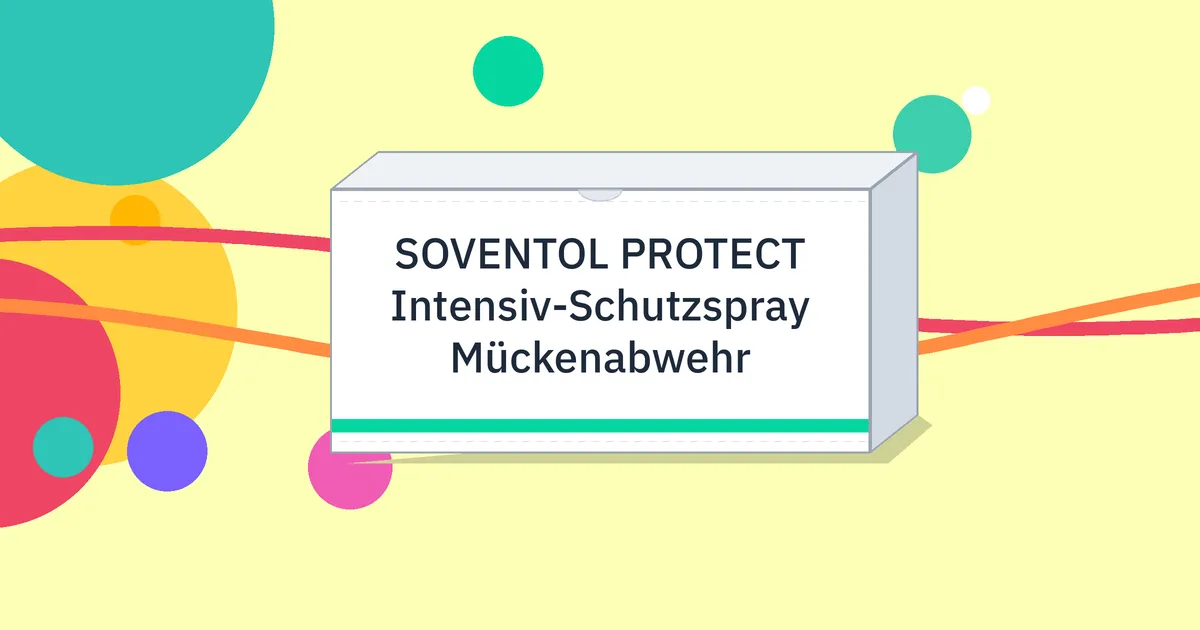 Symbolbild: Packung mit der Aufschrift SOVENTOL PROTECT Intensiv-Schutzspray Mückenabwehr (PZN 11016145) – Verfügbarkeit und Bezug in Apotheken in Frankfurt am Main