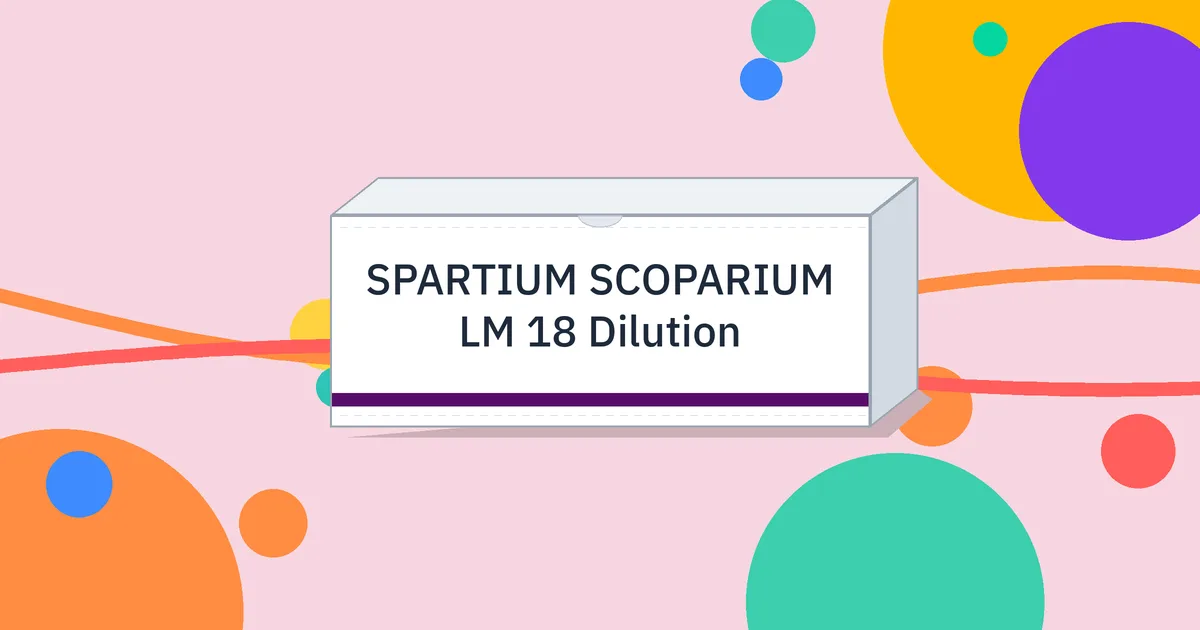 Symbolbild: Packung mit der Aufschrift SPARTIUM SCOPARIUM LM 18 Dilution (PZN 13194773) – Verfügbarkeit und Bezug in Apotheken in Frankfurt am Main